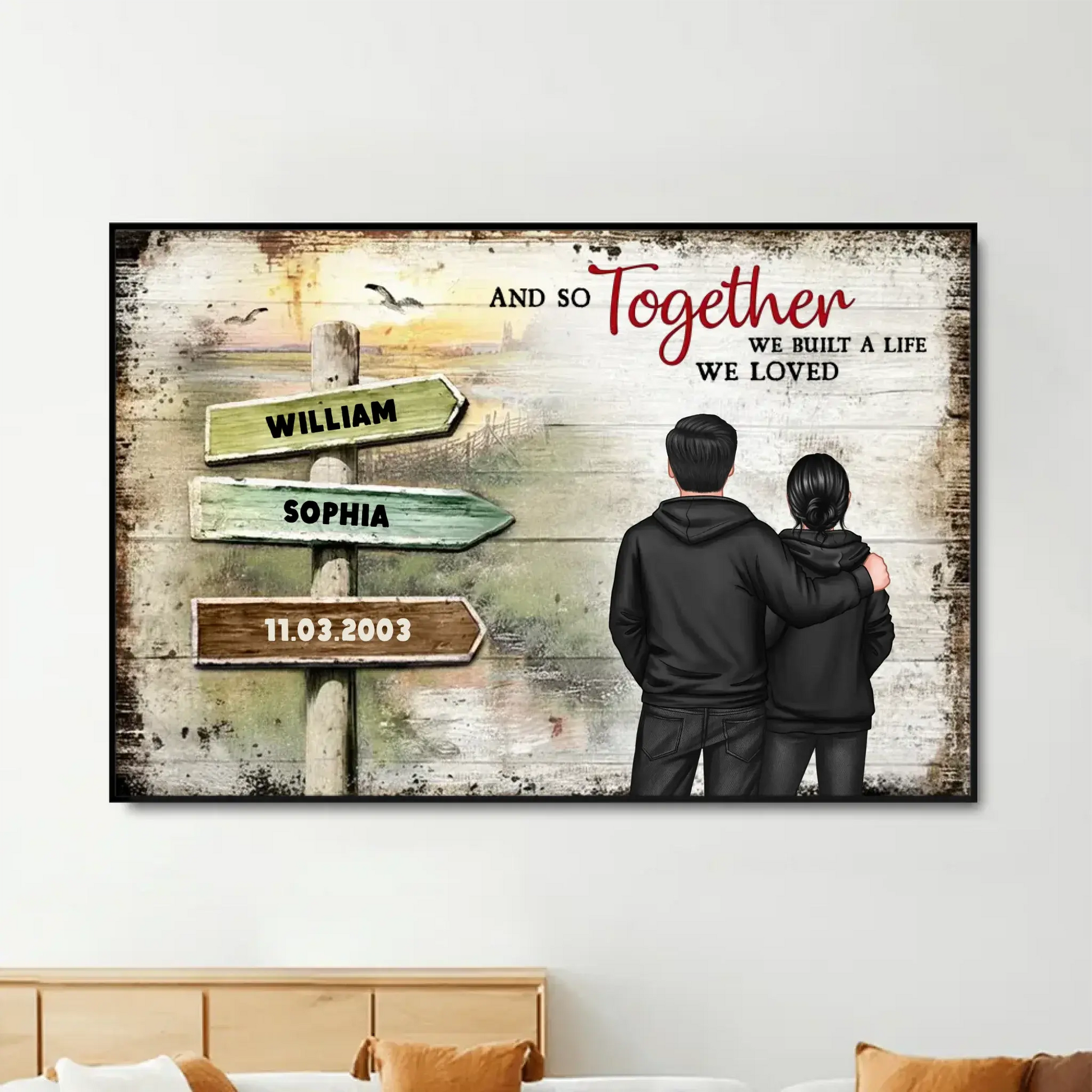 Couple Rustic Name Sign - Personalized Poster - Sentimental & Timeless ...